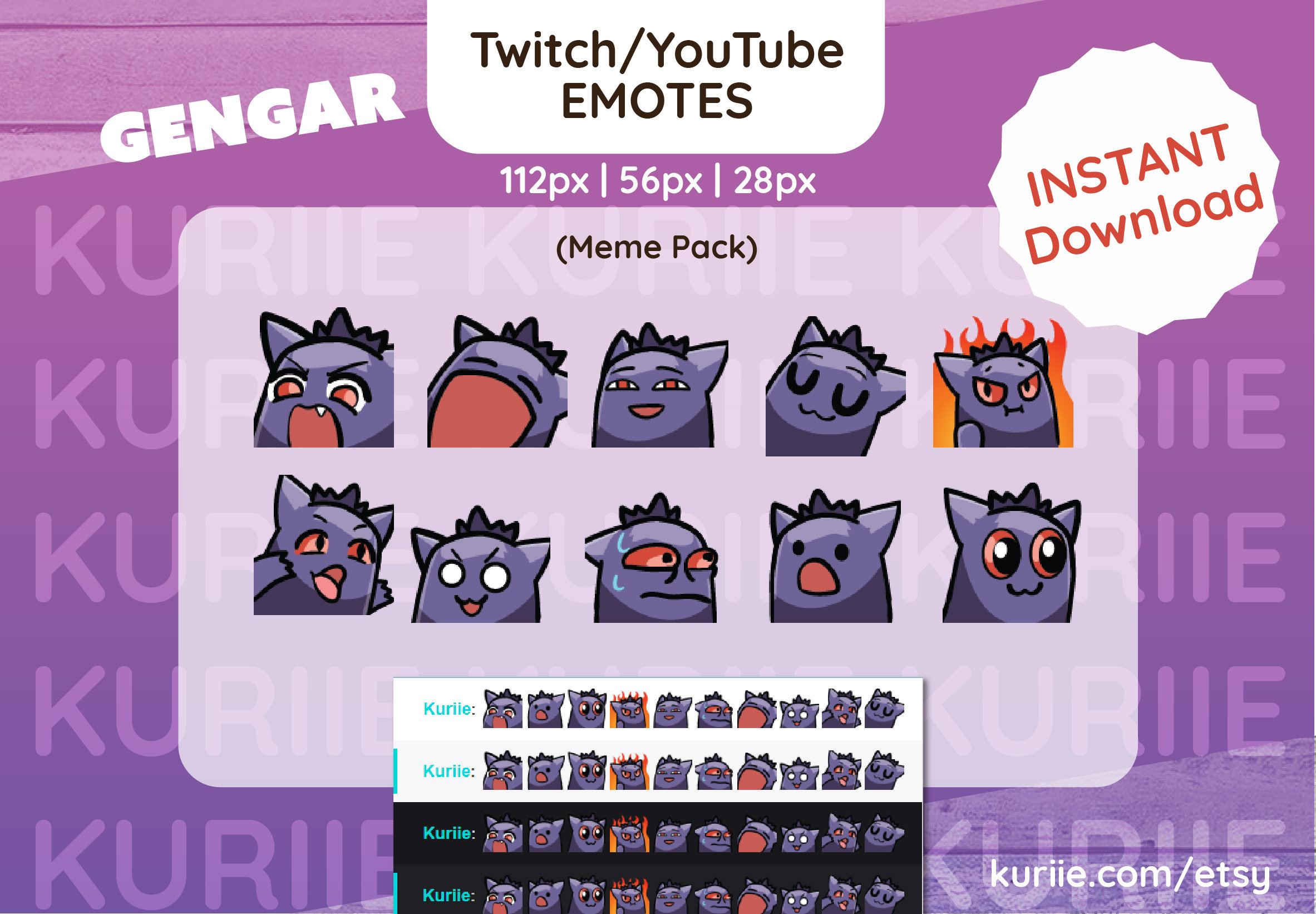 10 Gengar Meme Bundle Emotes | for Twitch / Youtube / Discord / Kick ...