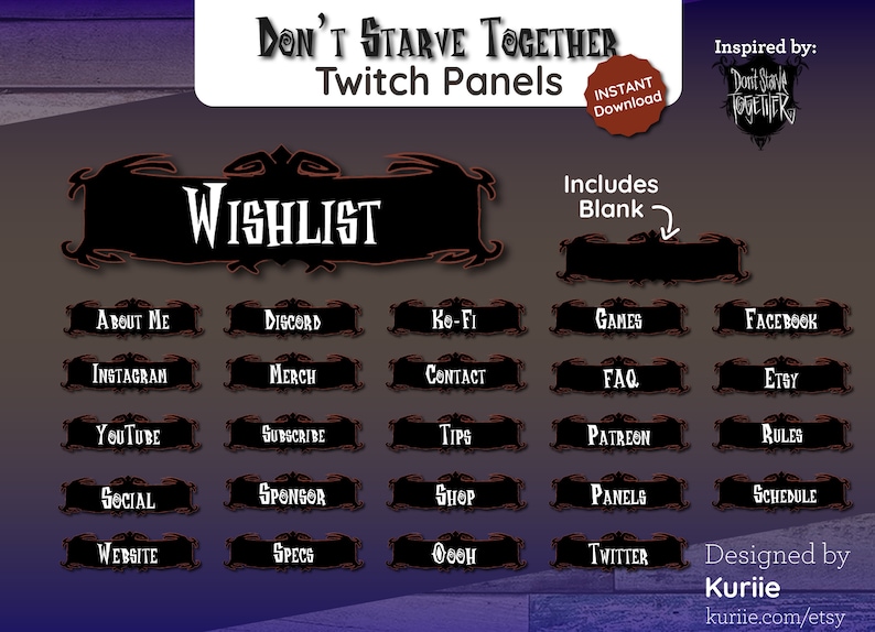 24 Don't Starve Together Style Panels (DST) | Twitch | - INSTANT ...
