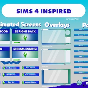 The Sims Stream Overlay Package | Animated Screens | Overlays | Panels ...