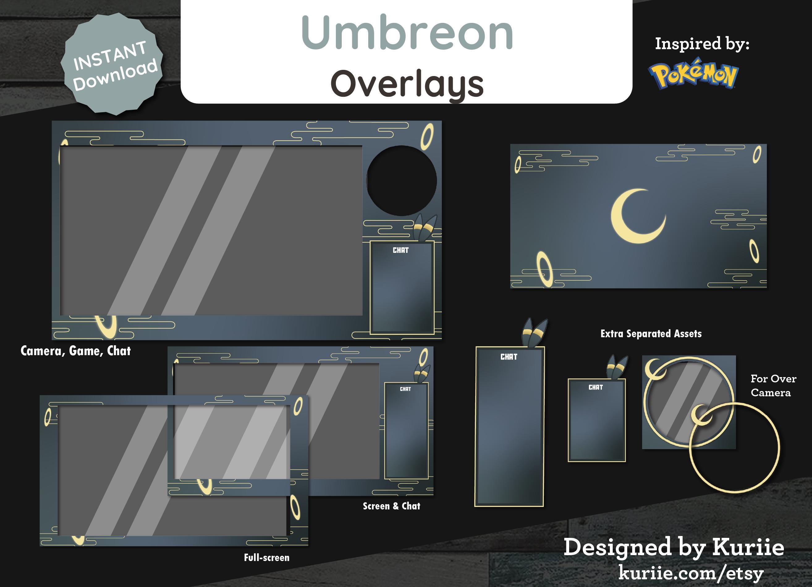 Umbreon Pokémon Inspired Stream Overlays - INSTANT DOWNLOAD! - Etsy
