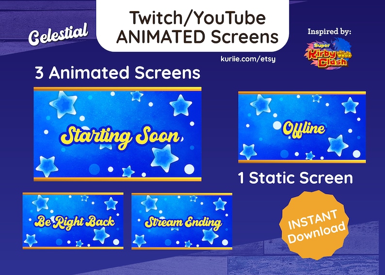 Celestial Animated Screens for Livestreams + 1 Static Offline Screen ...