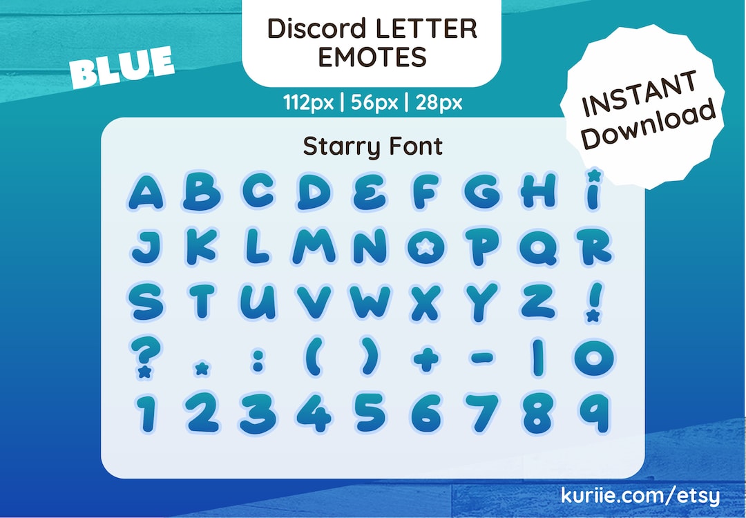 45 Discord LETTER &number Emotes -blue Starry Design - INSTANT DOWNLOAD ...