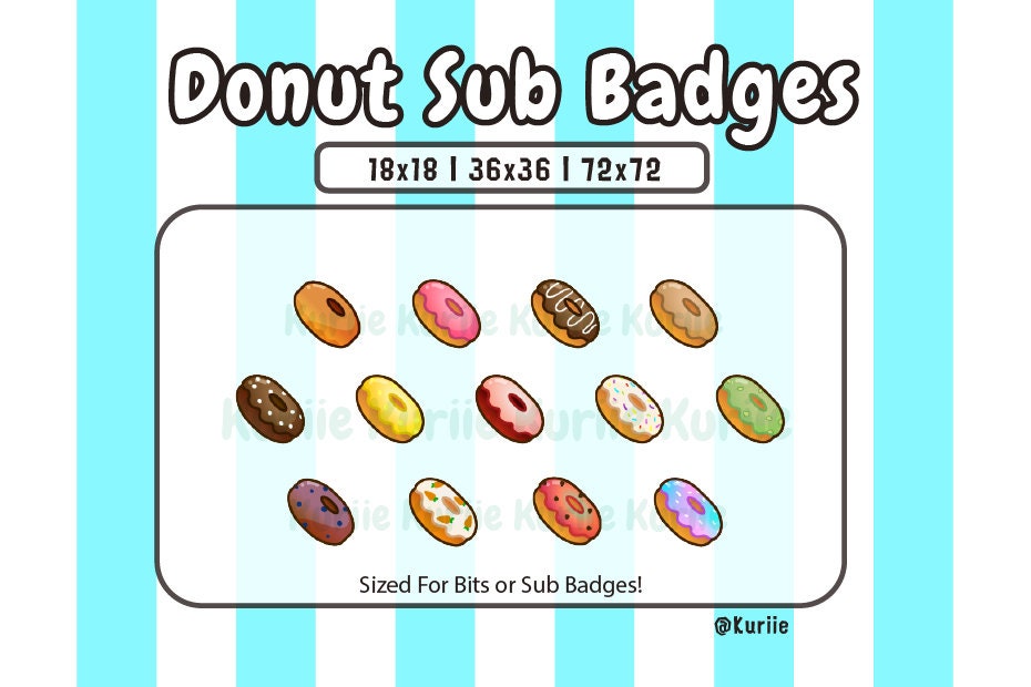 13 Donut Sub Badges - INSTANT DOWNLOAD! - Etsy