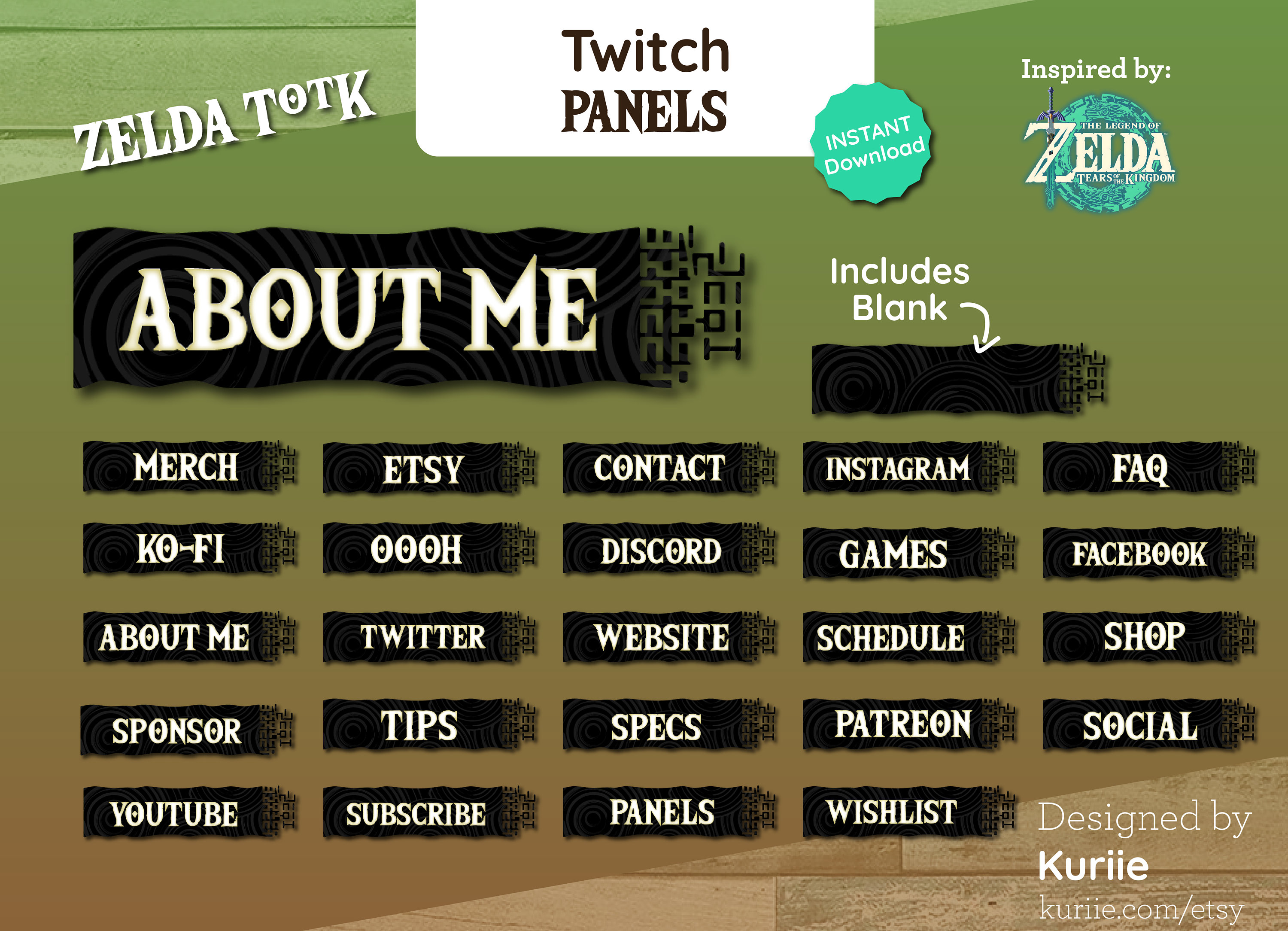 24 Zelda Tears of the Kingdom Style Panels (totk) | Twitch | - INSTANT ...