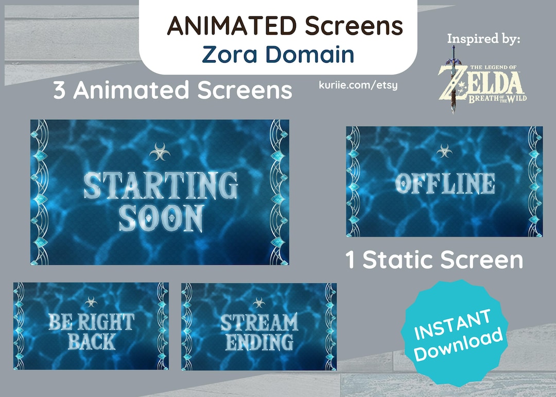 Zora's Domain (zelda Botw) Animated Screens for Livestreams + 1 Static ...