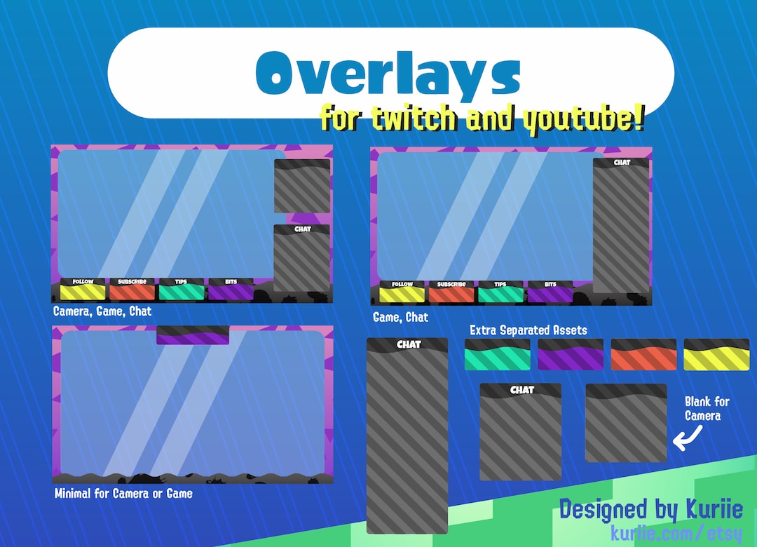 Splatoon Stream Overlays - INSTANT DOWNLOAD! - Etsy