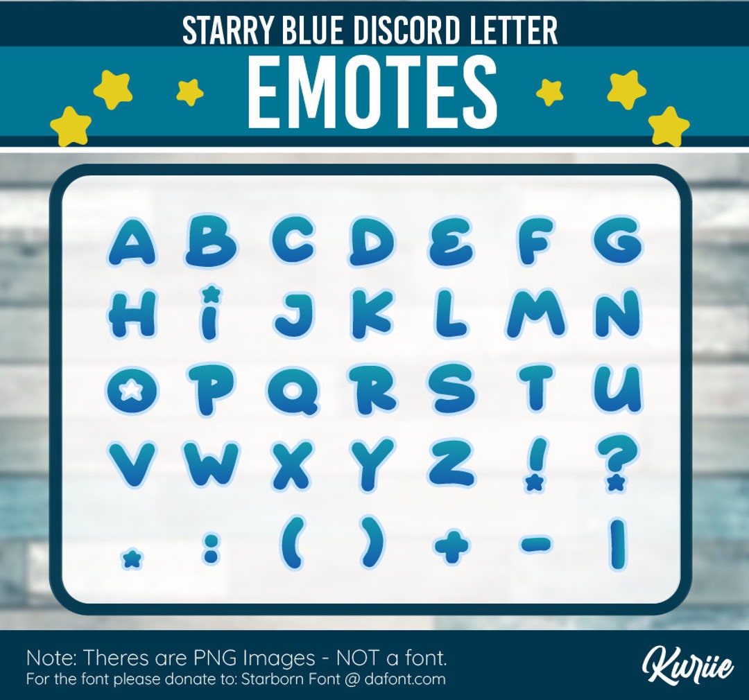 35 Discord LETTER Emotes blue Starry Design INSTANT - Etsy