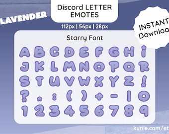 45 Discord LETTER Emotes -purple Starry Design - INSTANT DOWNLOAD - Etsy