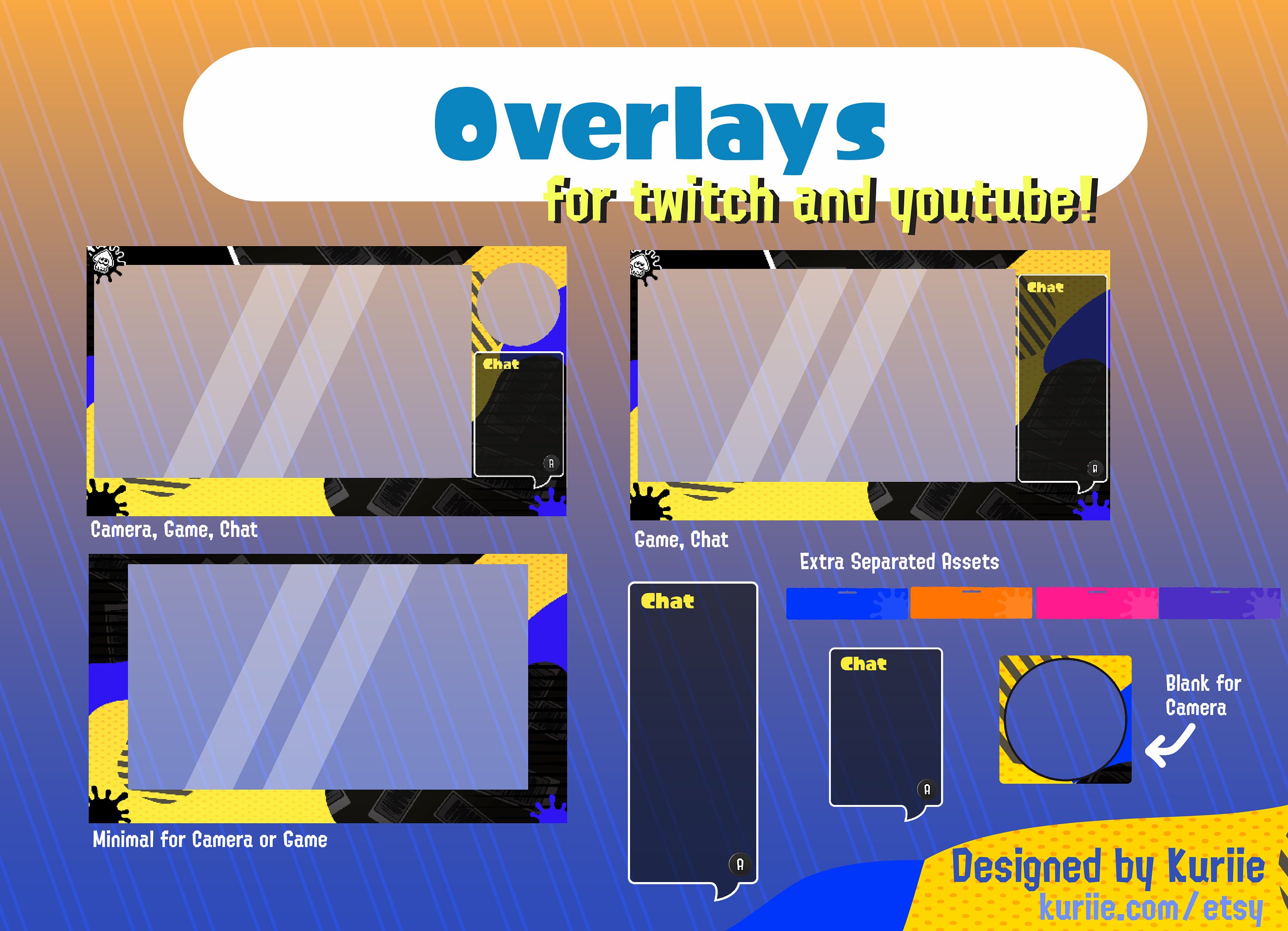 Splatoon 3 Stream Overlay Package | Animated Screens | Overlays ...