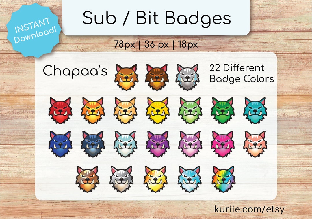 22 Chapaa Sub / Bit Badges (palia) - INSTANT DOWNLOAD! - Etsy