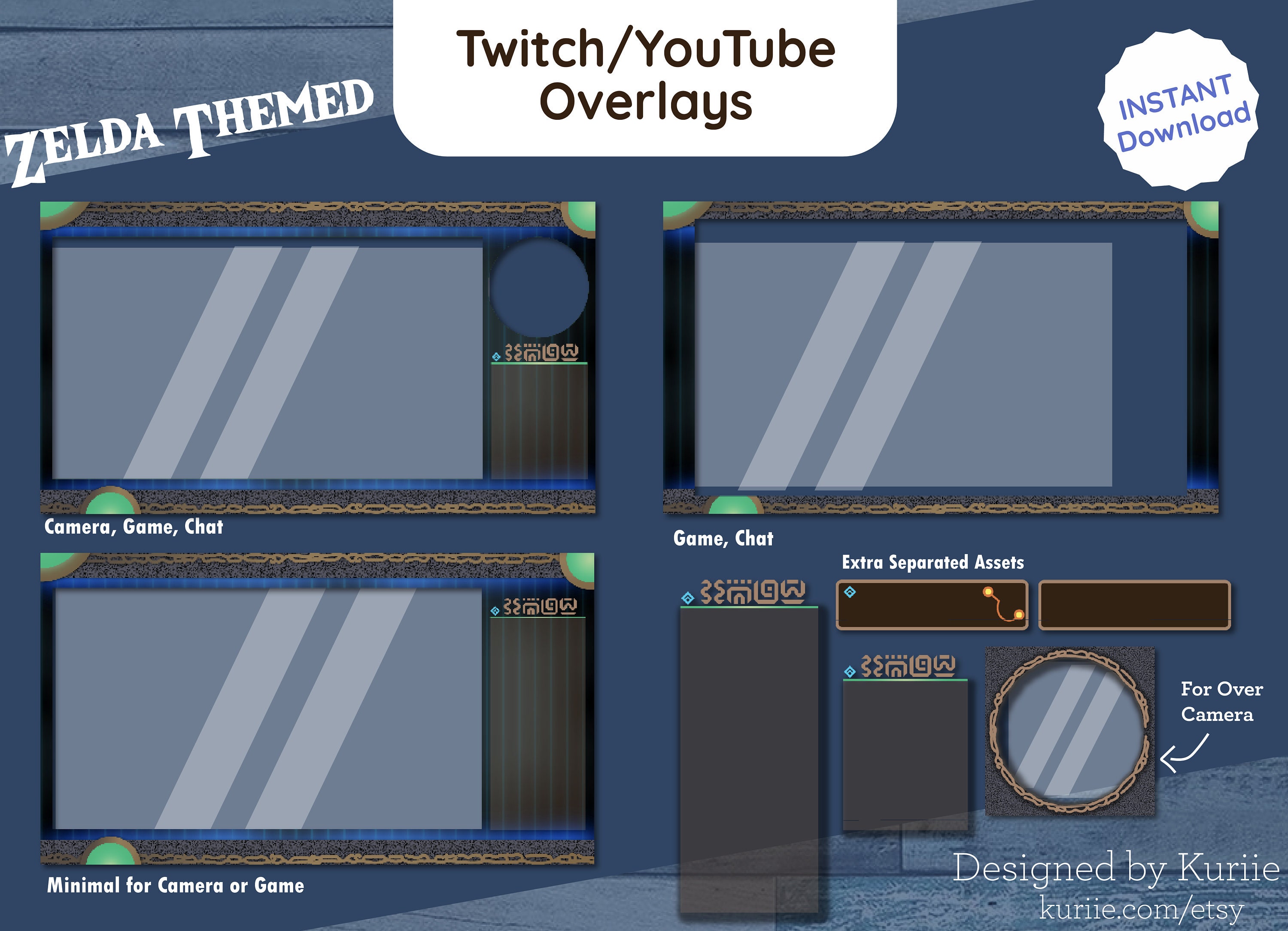 Zelda Botw Stream Package Bundle Animated Screens Overlays Panels ...