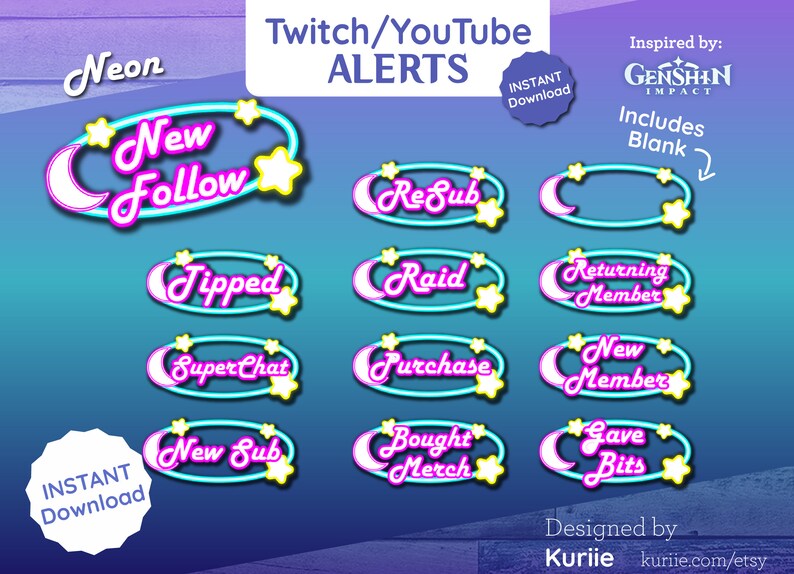 Neon Stream Package Bundle | Animated Screens | Overlays | Panels ...