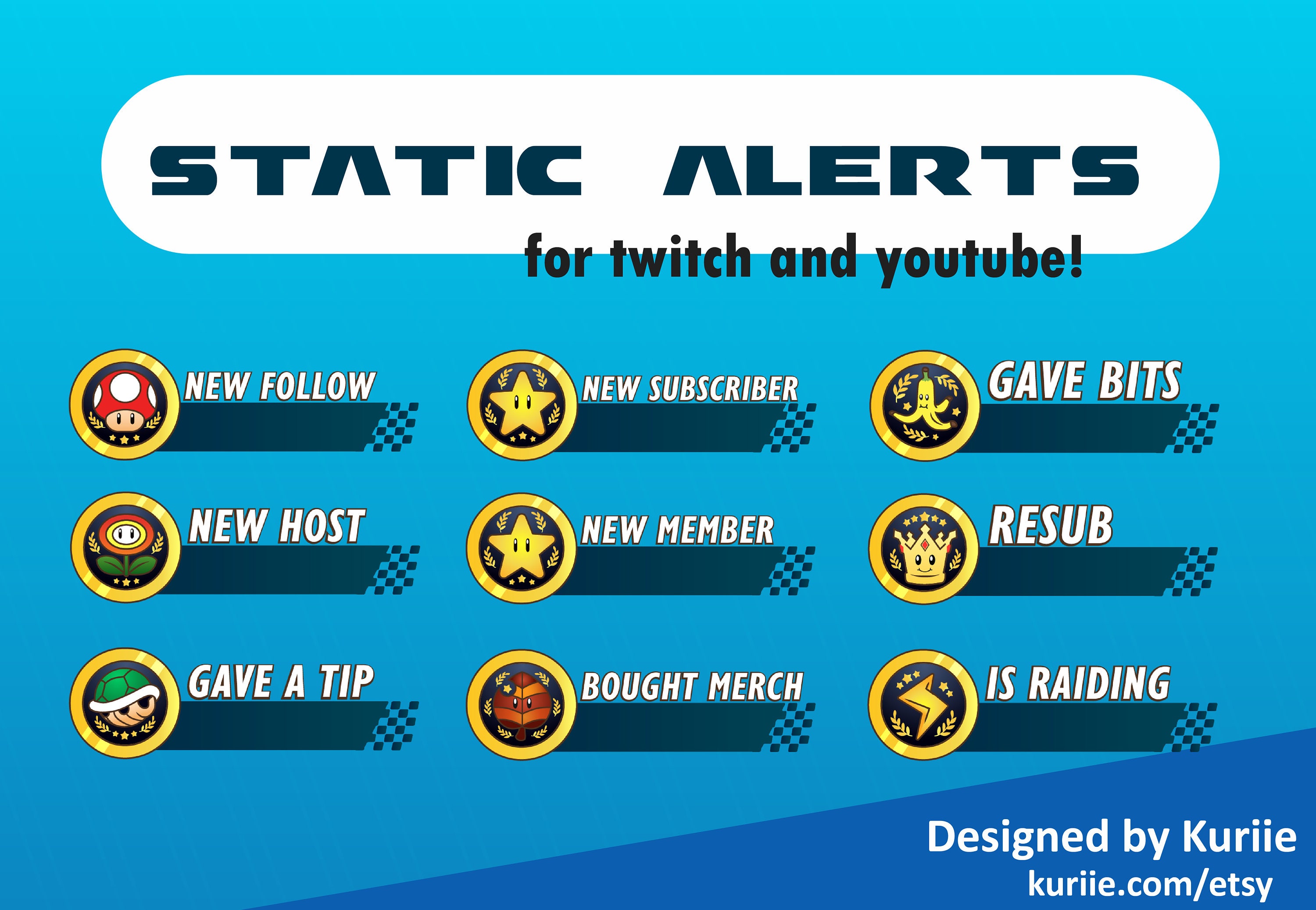 Mario Kart Stream Overlay Package | Animated Screens | Overlays ...