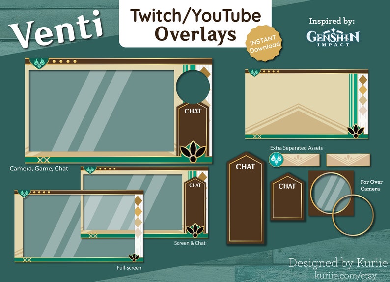 Venti - Genshin Impact Inspired Stream Overlays (& Extra Assets) | for ...