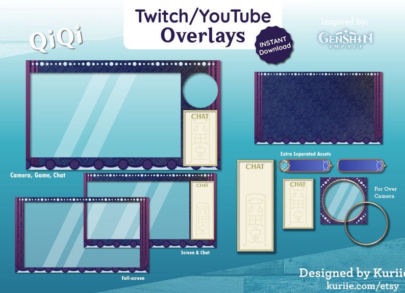 Qiqi - Genshin Impact Inspired Stream Overlays (& Extra Assets) | for ...