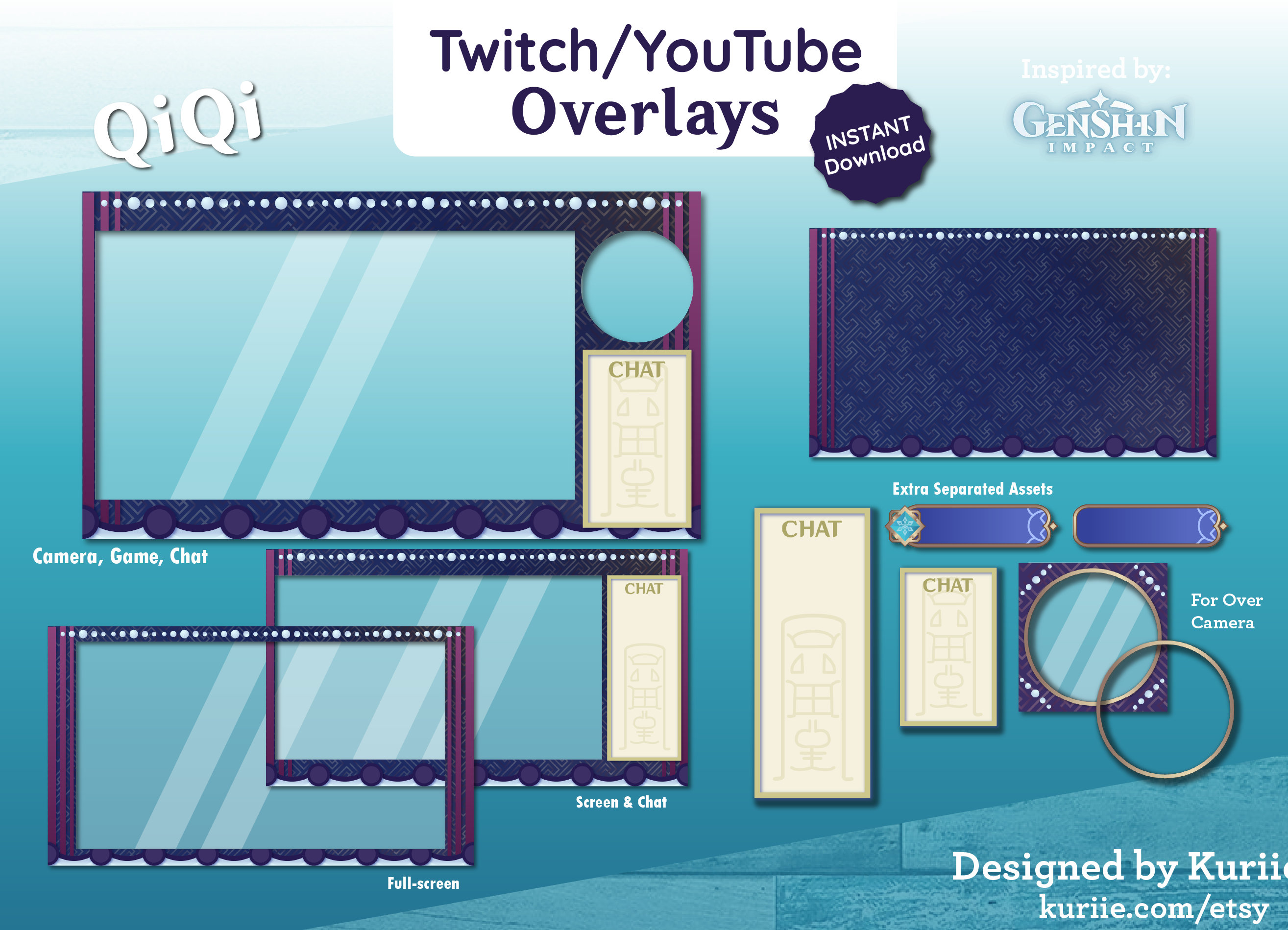 Qiqi - Genshin Impact Inspired Stream Overlays (& Extra Assets) | for ...