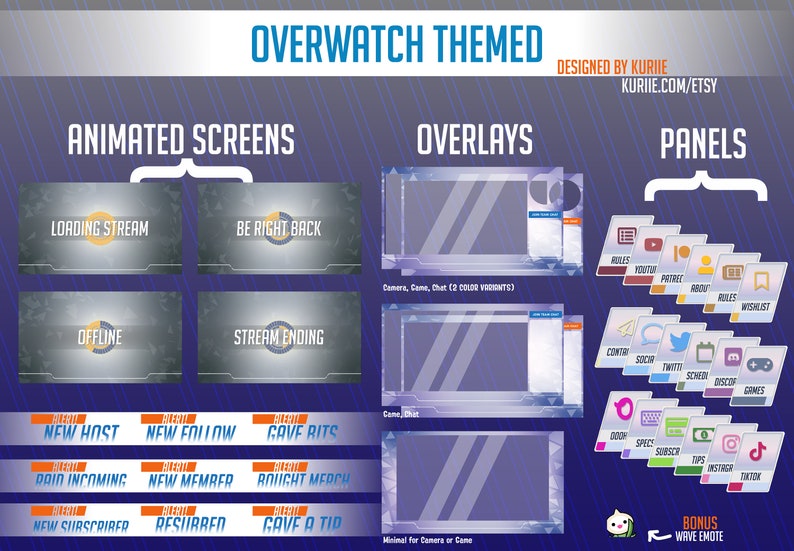 Overwatch! Stream Overlay Package | Animated Screens | Overlays ...