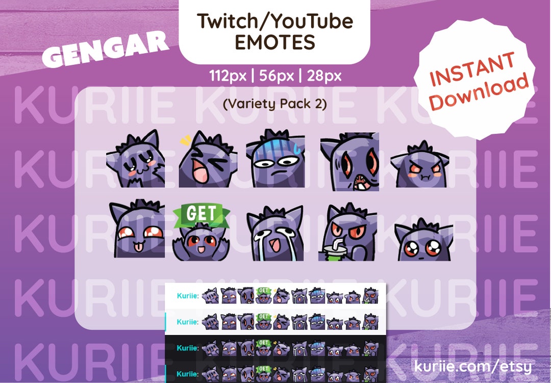 10 Gengar Emotes | Variety BUNDLE (2) | for Twitch / Youtube / Discord ...