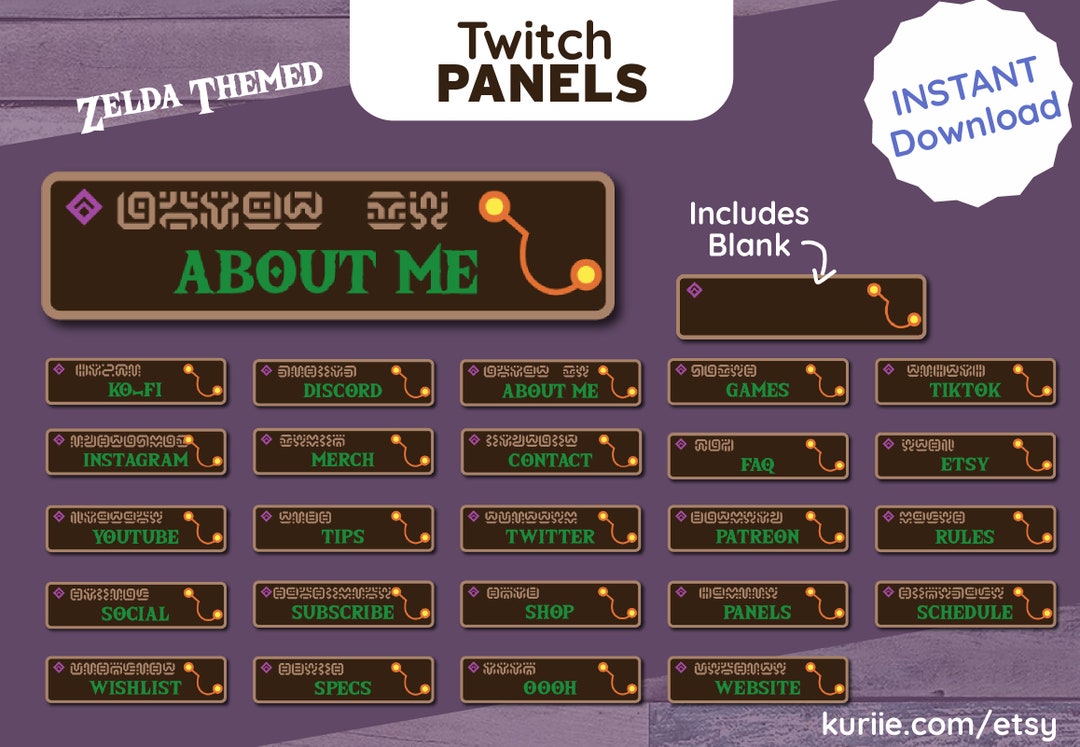 24 Zelda Breath of the Wild Style Panels (sheikah Slate Botw) | Green ...