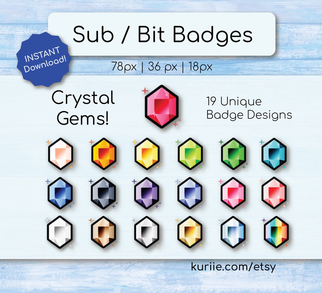 19 Crystal Gems / Bit Badges - INSTANT DOWNLOAD! | Magic Aesthetic - Etsy