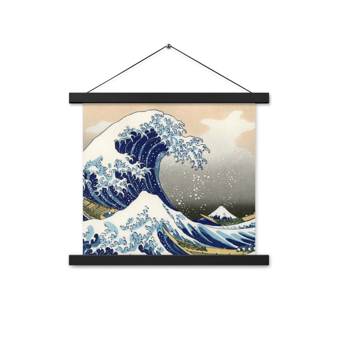 Poster With Hanger the Great Wave at Kanagawa by Hokusai - Etsy