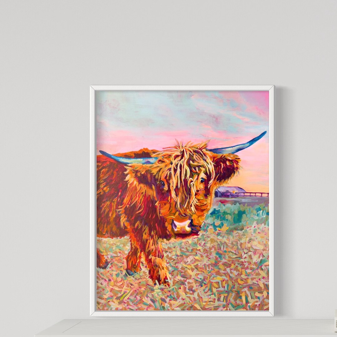Highland Hairy Coo Cow Unframed Wall Art Print - Etsy