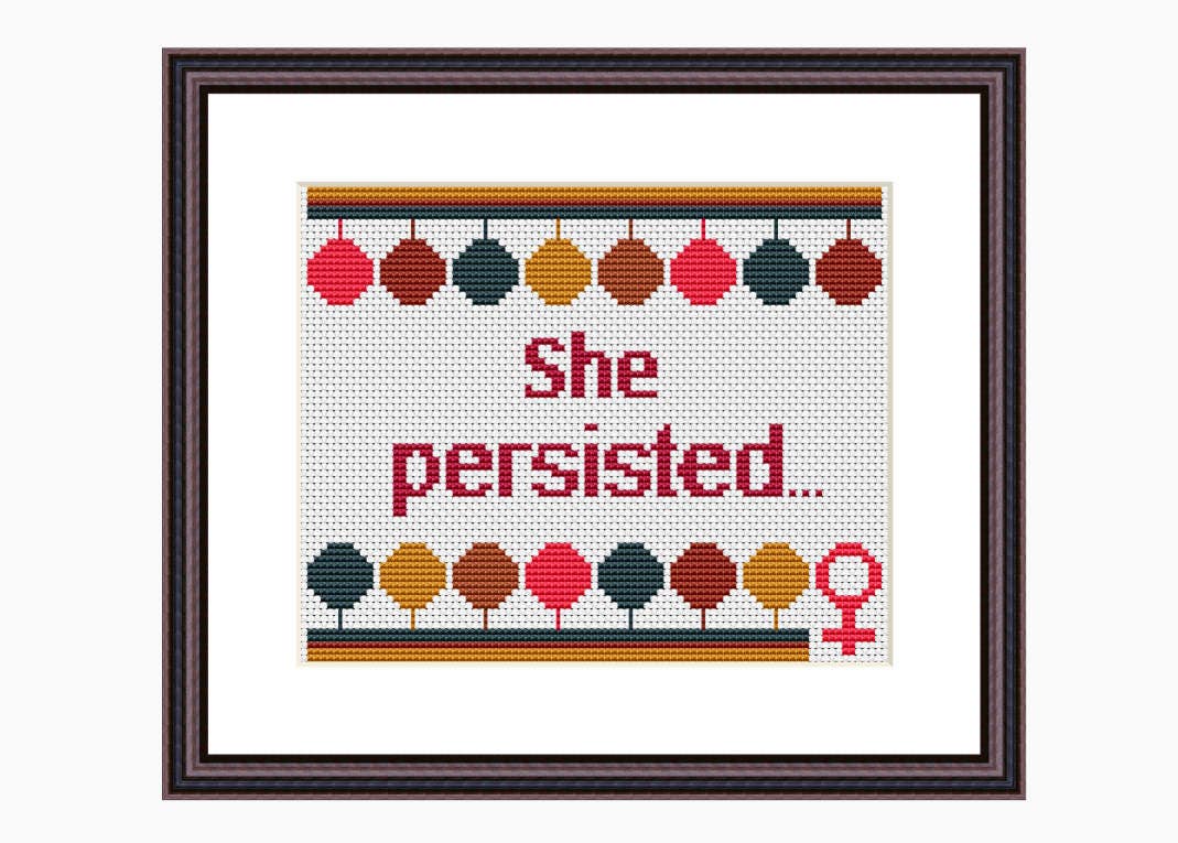 Cross Stitch Pattern, Modern Cross Stitch, SHE PERSISTED Cross Stitch ...