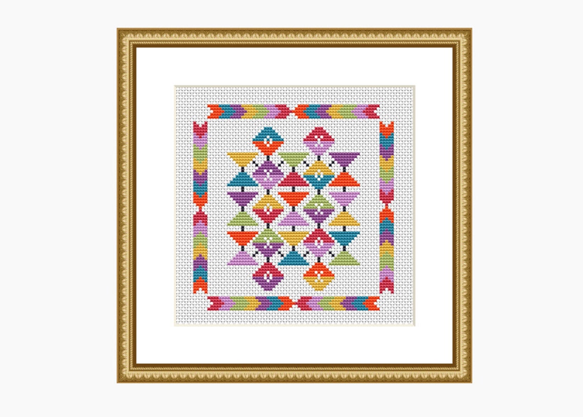 Cross Stitch Pattern, Modern Cross Stitch, GEOMETRIC AZTEC Cross Stitch ...