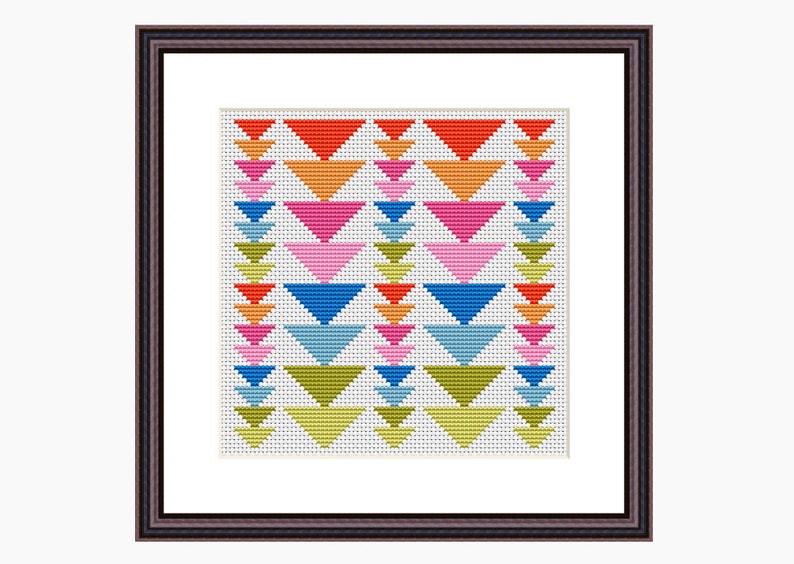 Cross Stitch Pattern, Modern Cross Stitch, GEOMETRIC TRIANGLES Cross ...