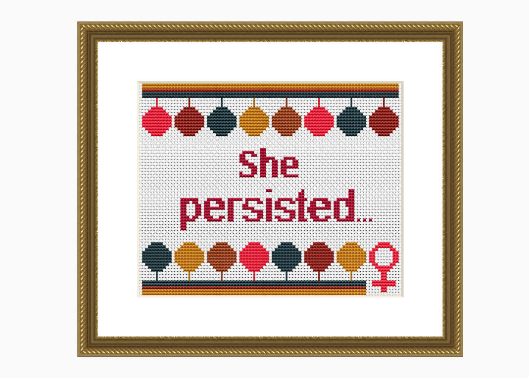 Cross Stitch Pattern, Modern Cross Stitch, SHE PERSISTED Cross Stitch ...