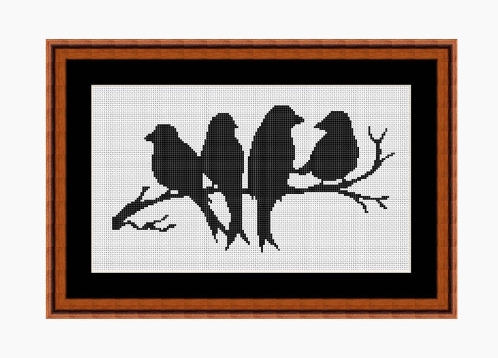 BIRD SILHOUETTE, Modern Cross Stitch Pattern, Downloadable Cross Stitch ...