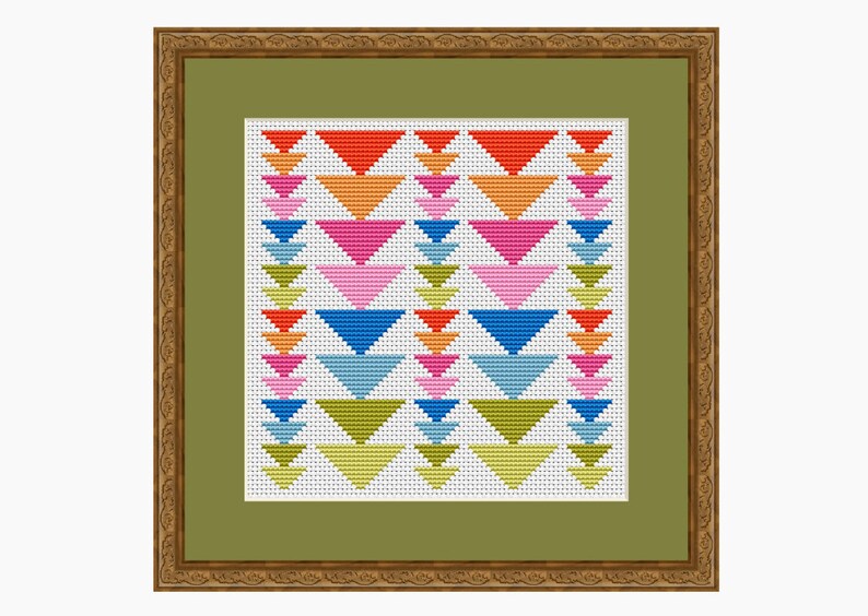 Cross Stitch Pattern Modern Cross Stitch GEOMETRIC TRIANGLES - Etsy ...