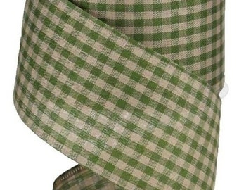 Green Check Ribbon - Etsy