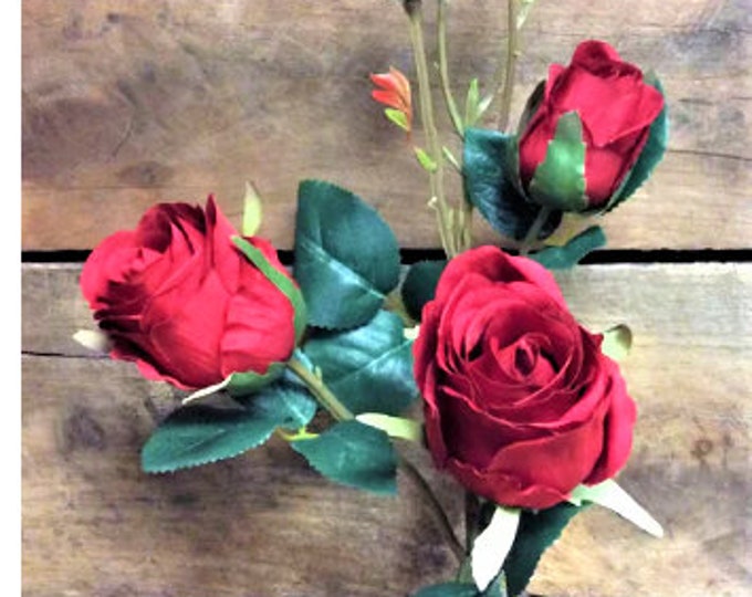 SALE 21 Red Rose Spray, Red Floral Supply, Floral Garden Filler ...