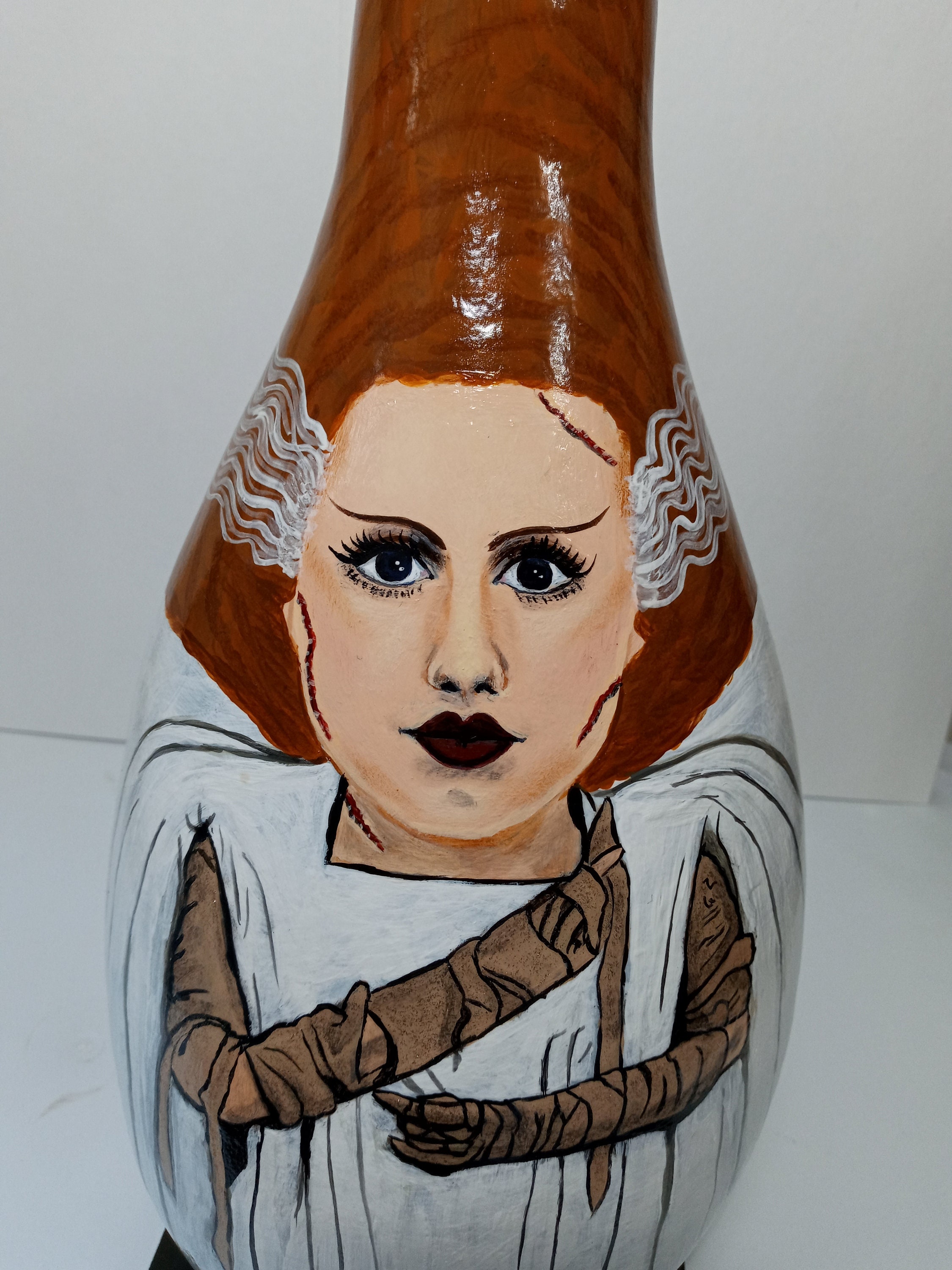 Halloween, Elsa Gourd, Bride of Frankenstein, Halloween Gourds - Etsy