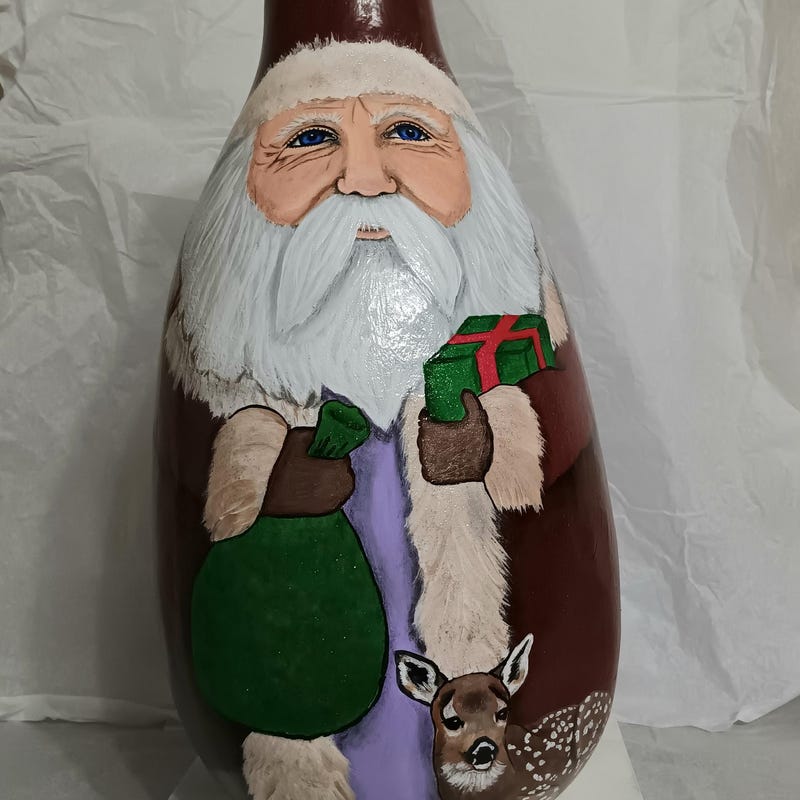Santa Gourd - Etsy