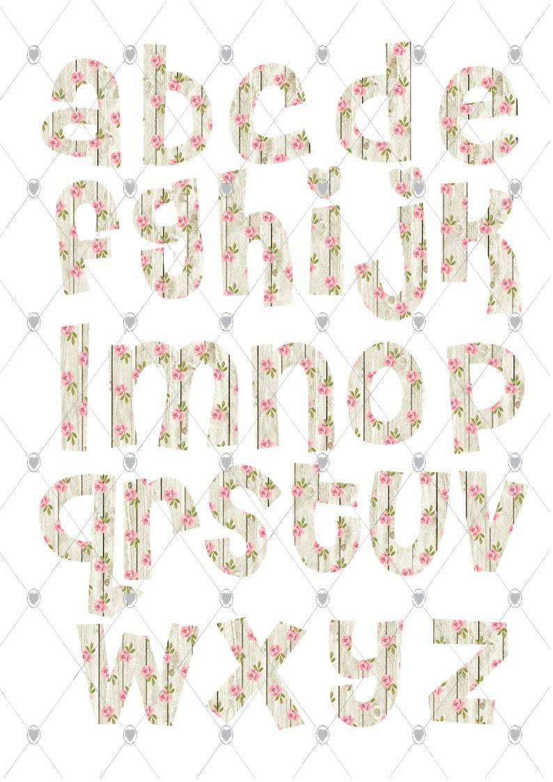 Shabby Chic Letters Sublimation Letters PNG Shabby Chic - Etsy