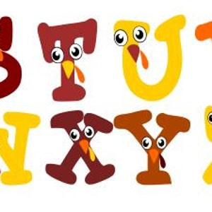 Set of Turkey Letters; SVG, DXF, AI, Ps and Pdf Cutting Files for ...