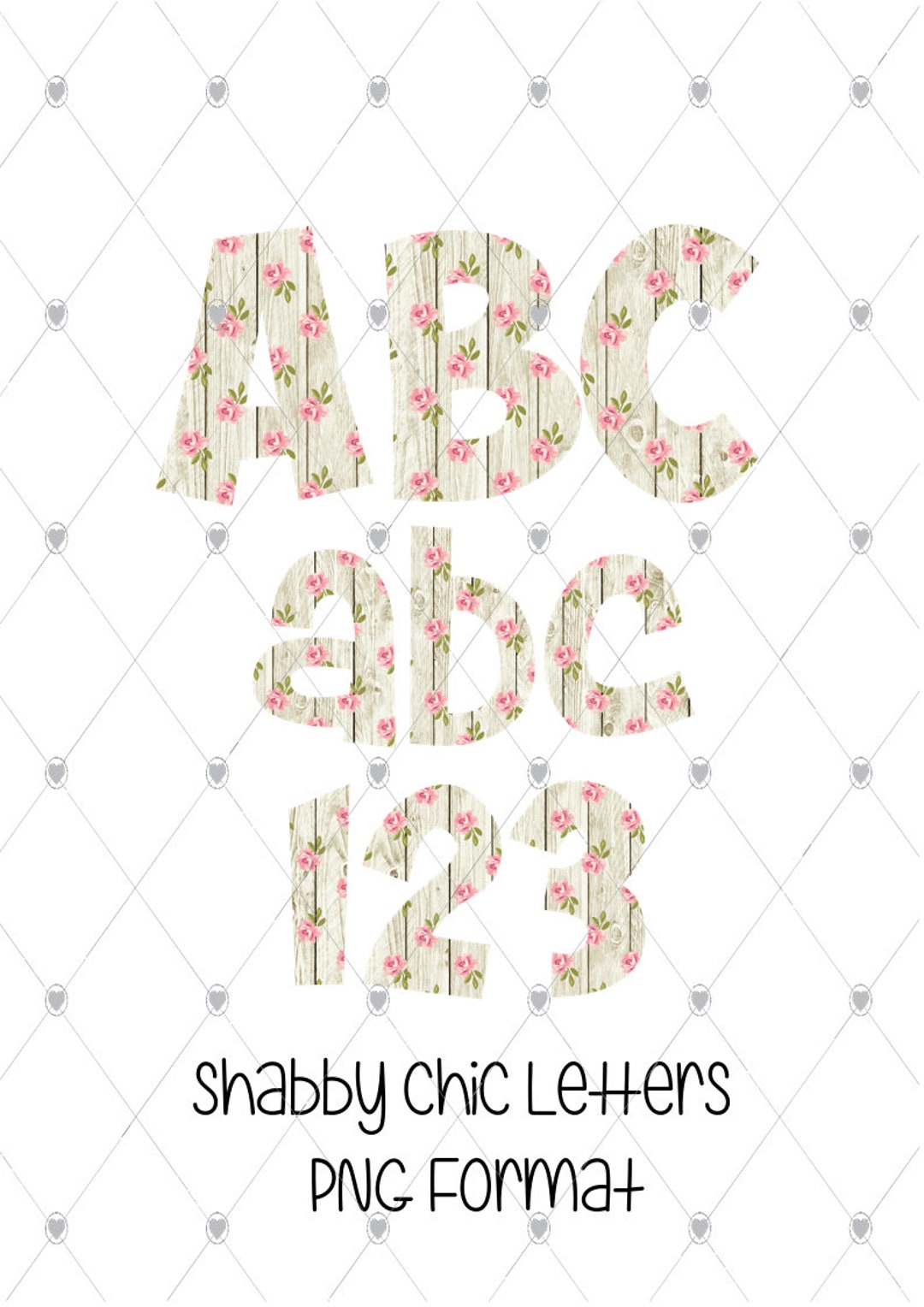Shabby Chic Letters, Sublimation Letters, PNG Shabby Chic Clipart ...
