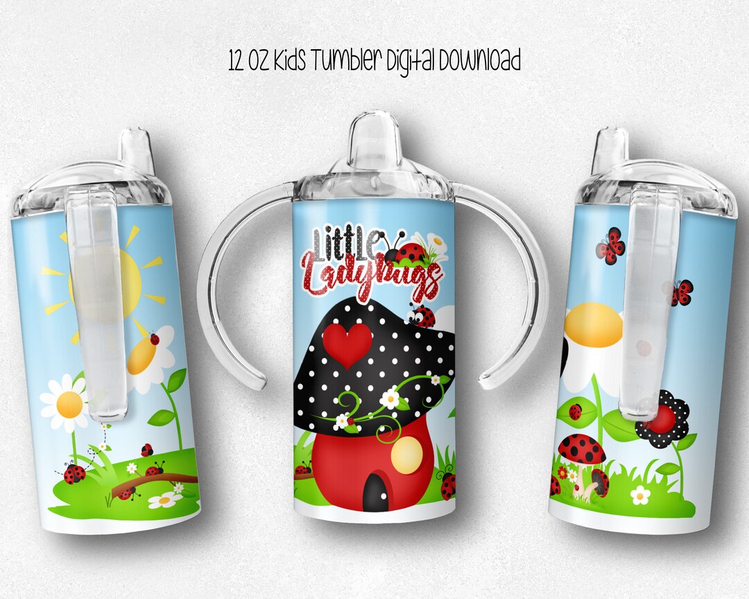 Kids Tumbler Wrap, Ladybugs Wrap, Sippy Cup Tumbler Wrap, Digital ...