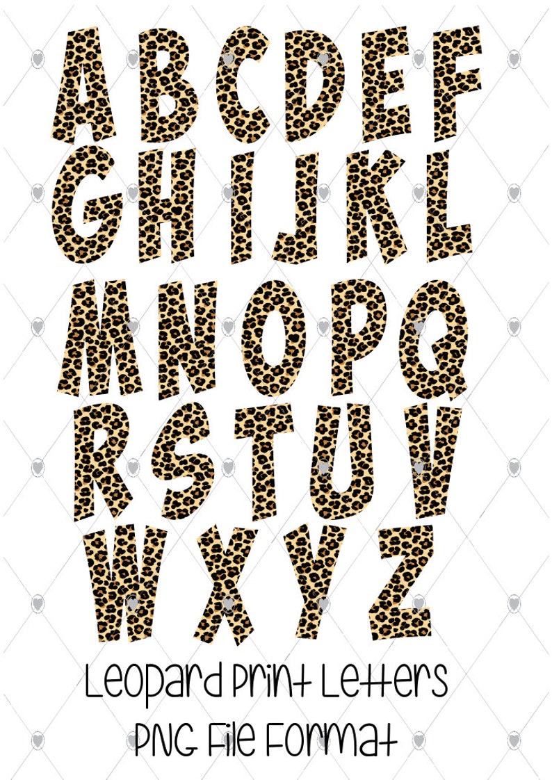 Leopard Print Sublimation Letters Leopard Print Letters PNG | Etsy