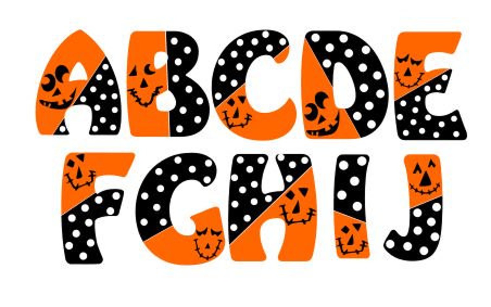 Halloween Jack O Lantern Letters SVG DXF AI Ps and Pdf - Etsy