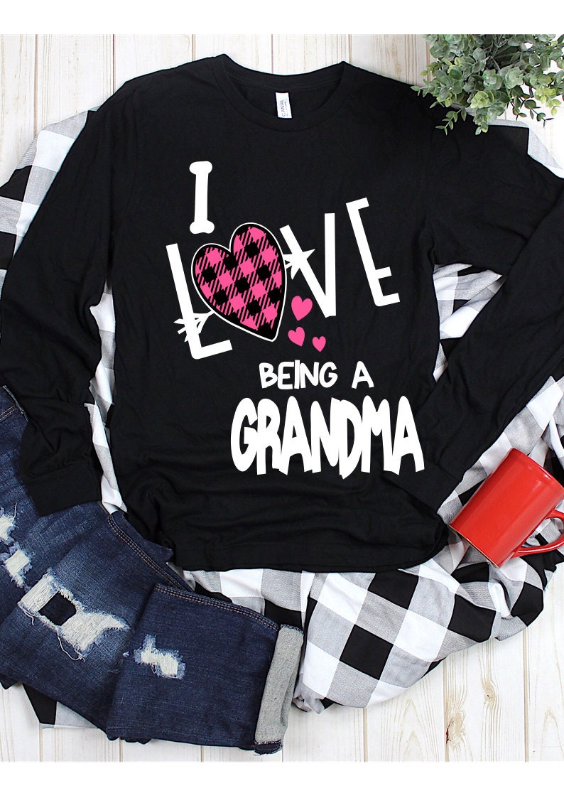 I Love Being A Grandma Svg Buffalo Plaid Grandma Svg Digital Etsy