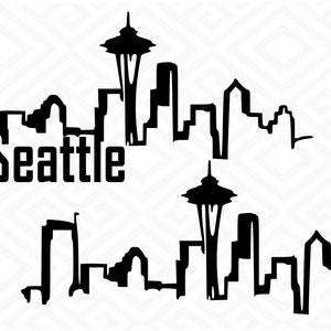 Seattle Skyline Silhouette SVG, Seattle SVG, Seattle Skyline SVG ...