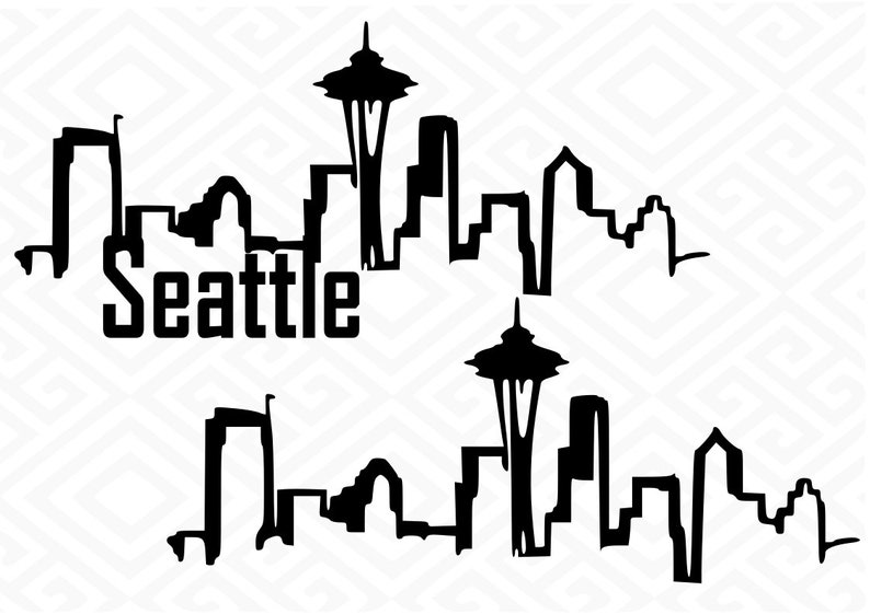 Seattle Skyline Silhouette SVG Seattle SVG Seattle Skyline - Etsy