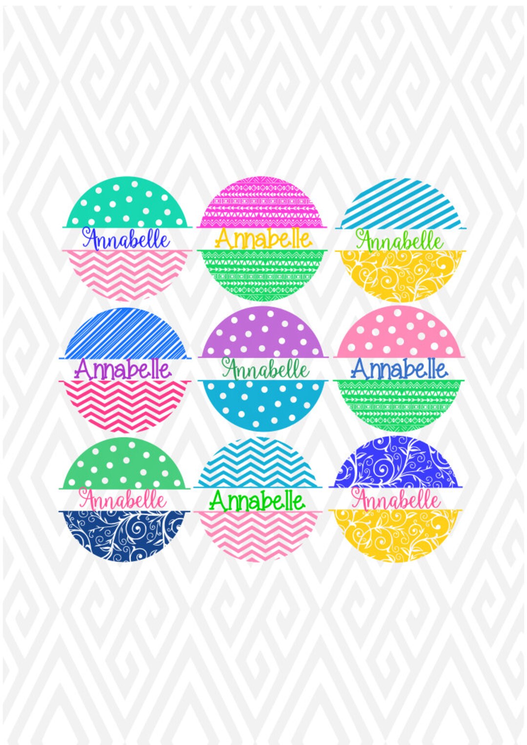 Set of Circle Monograms SVG, DXF, EPS, Ai, Png, and Pdf Digital Files ...