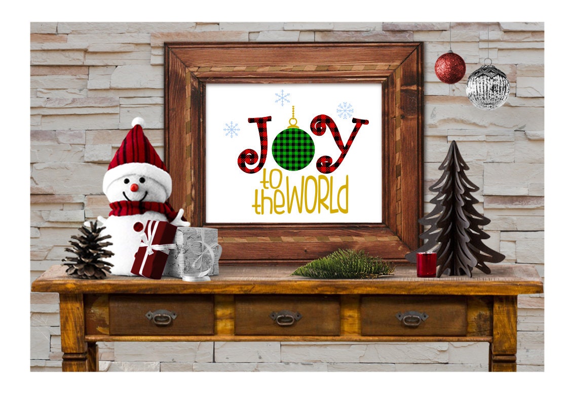 Christmas SVG Buffalo Plaid SVG Joy to the World Svg | Etsy