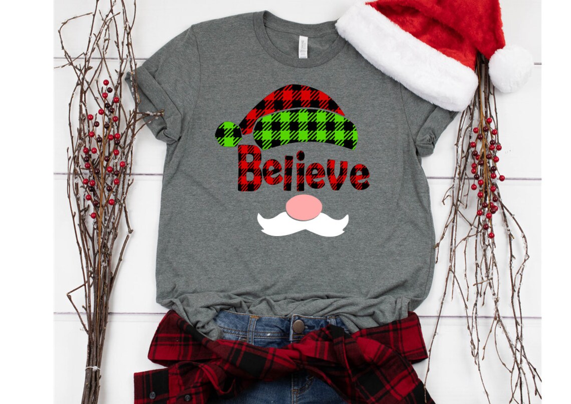 Buffalo Plaid Svg Buffalo Plaid Santa Svg Believe Svg Santa | Etsy