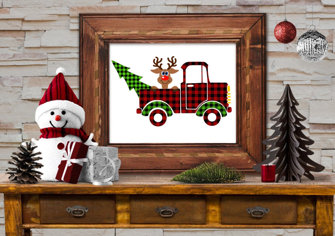 Buffalo Plaid Svg Christmas Svg Christmas Truck Svg | Etsy