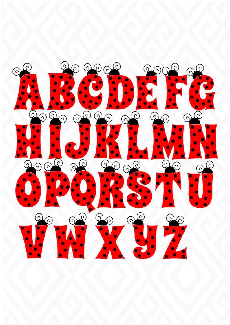 Ladybug Letters Svg Ladybug Svg Ladybug Font Svg Ladbug Etsy Uk